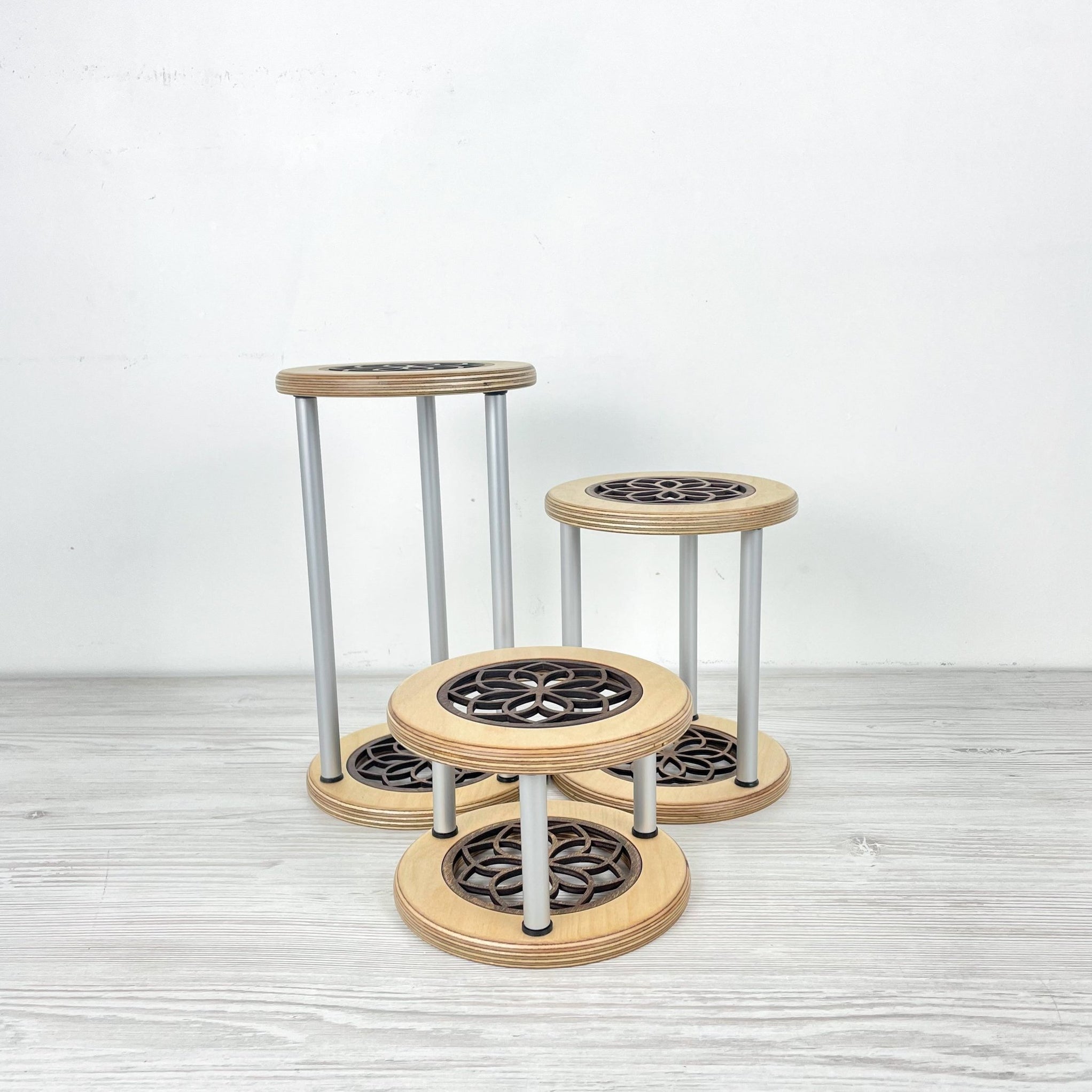 Set of 3 Curved Plant Stands | Natural Flow Design
