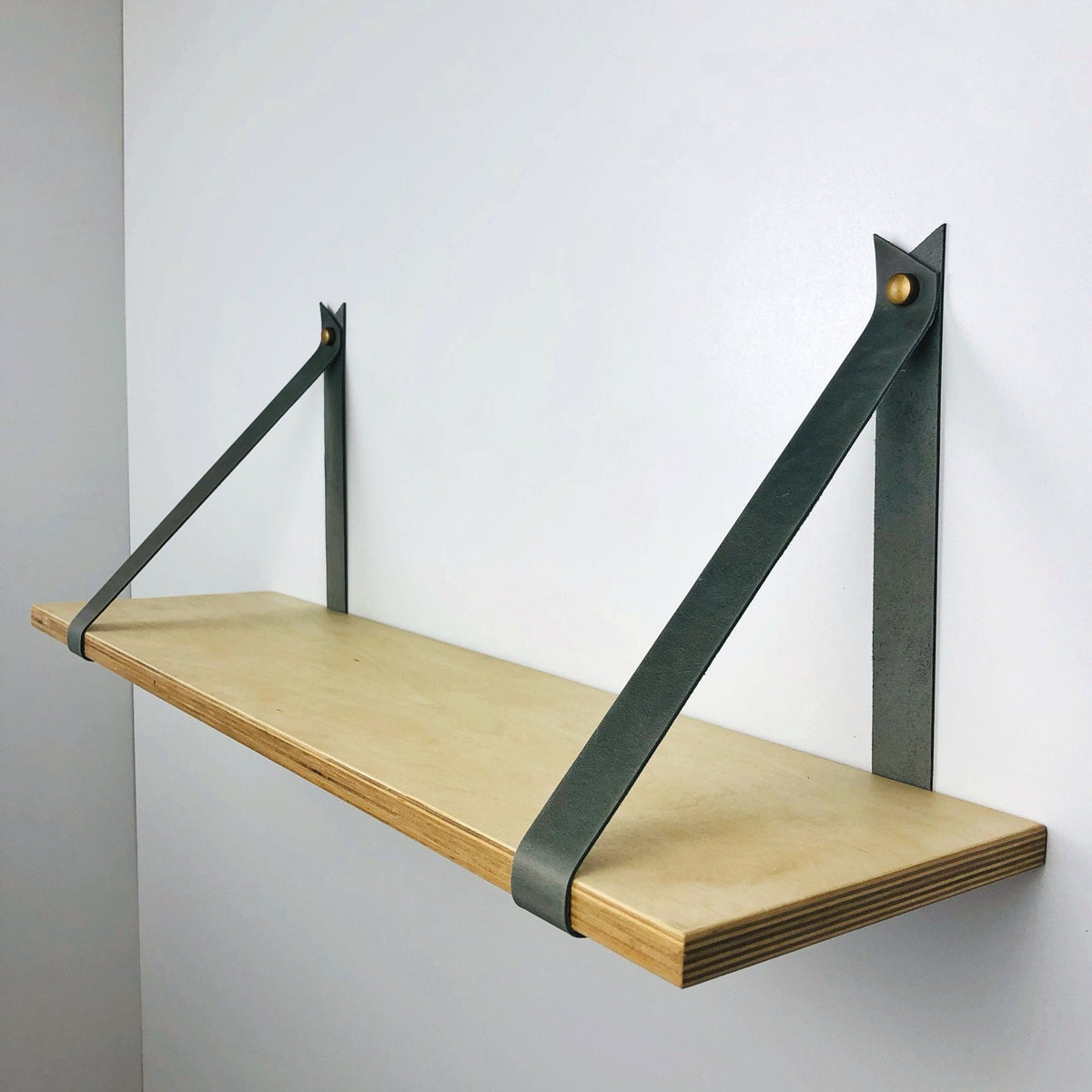DIY Leather Strap Shelf Brackets