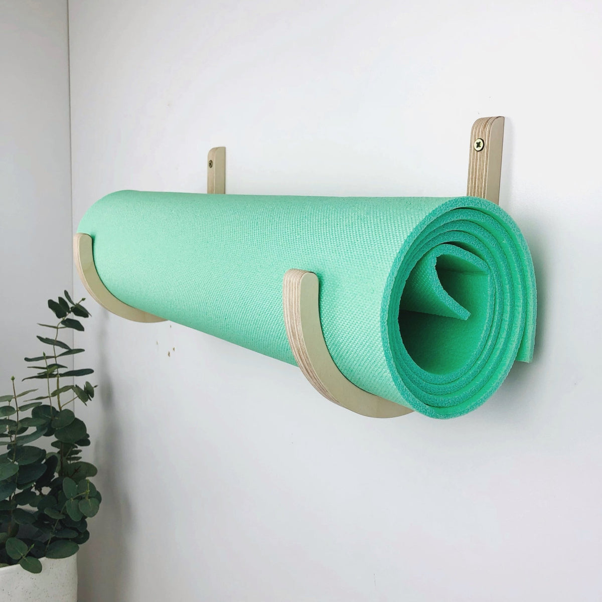Wooden Yoga Mat Hanger Rack for Wall | Natural
